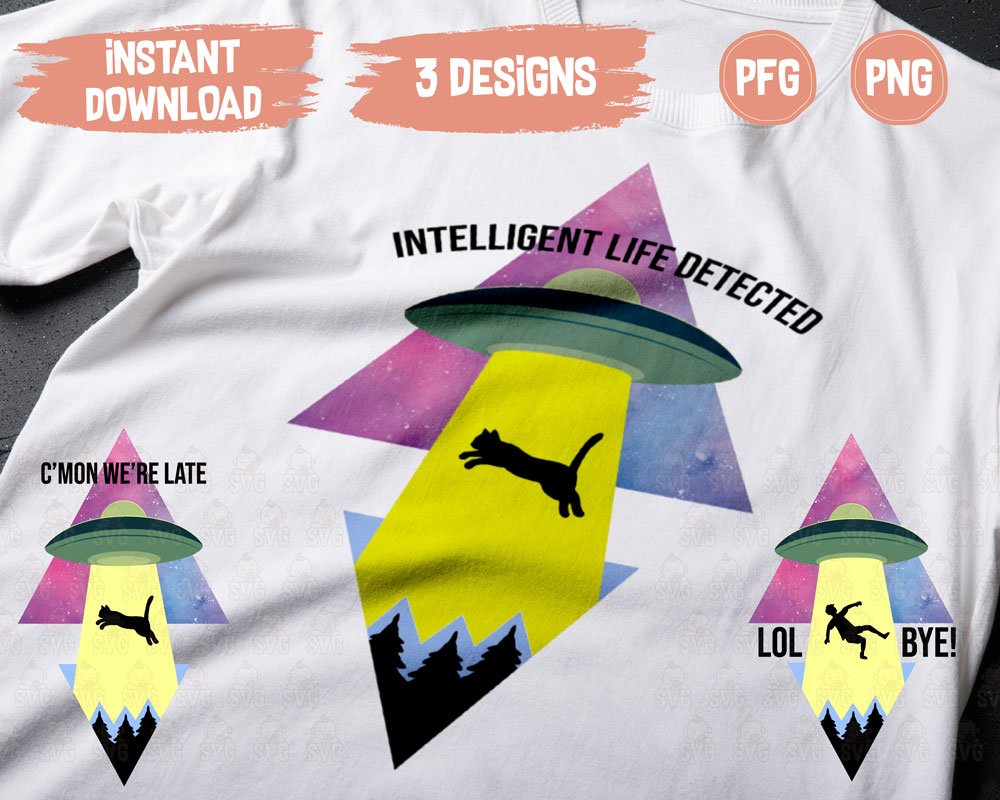 Alien Funny Shirt Printable, Intelligent Life Detected - Svg Baby